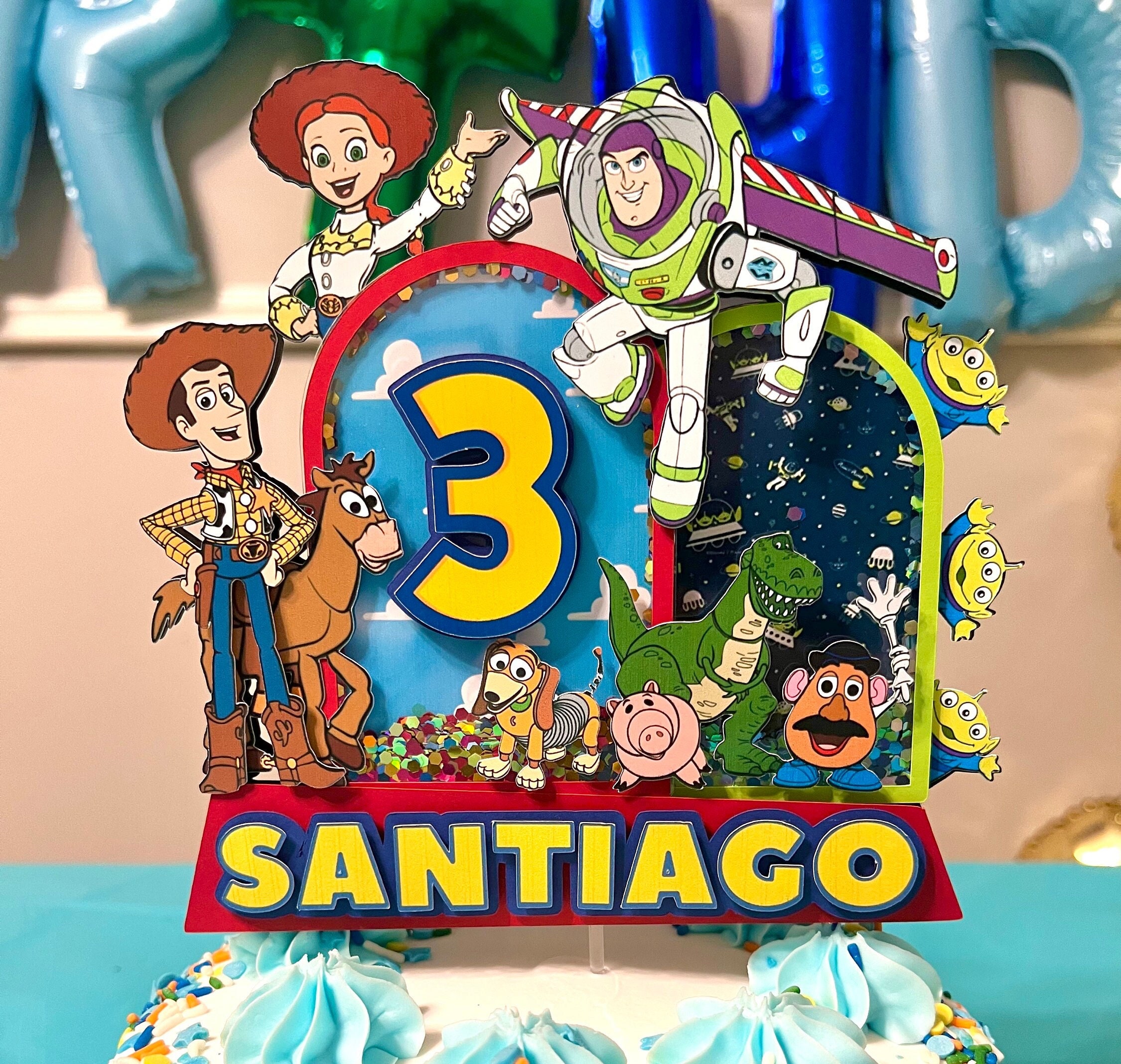Toy Story Shaker Cake Topper, Woody & Buzz Cake Topper, Toy Story ...