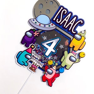 Among Us Shaker Cake Topper, Outerspace Cake Topper, Moon Cake Topper ...