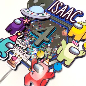 Among Us Shaker Cake Topper, Outerspace Cake Topper, Moon Cake Topper ...