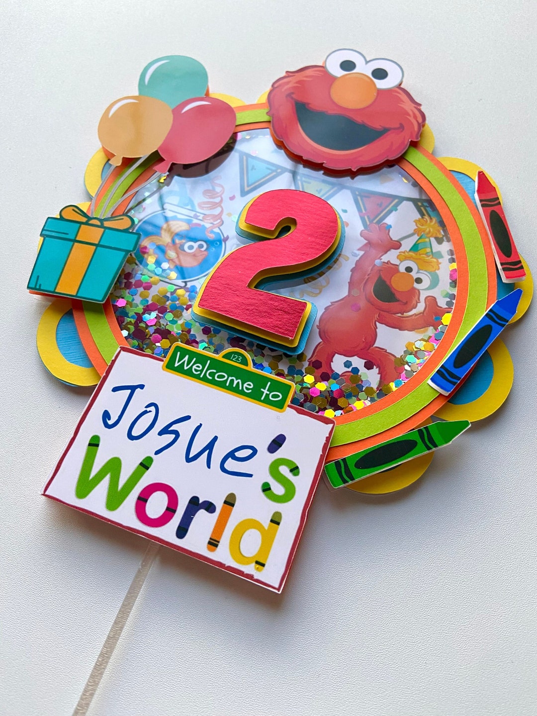 Elmos World Cake Topper, Colorful Birthday Cake Topper, - Etsy