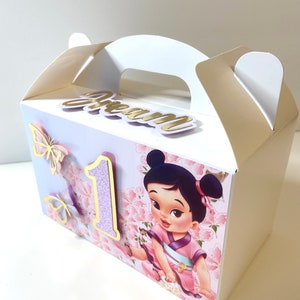 Baby Mulan Birthday Favor Boxes, Princess Mulan Treat Boxes, Toddler ...