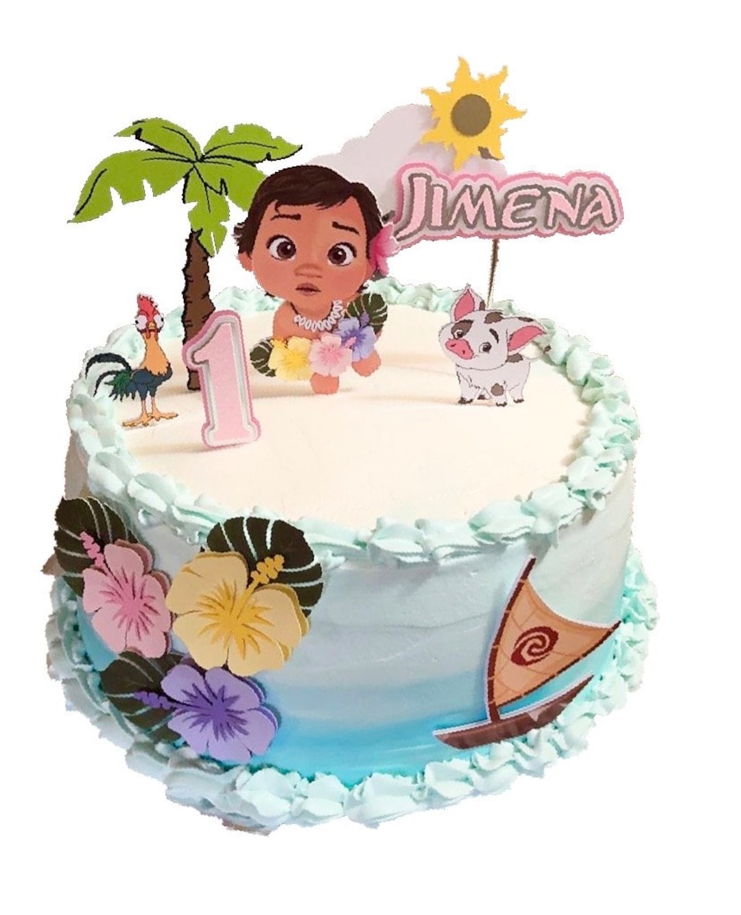Baby Moana Cake Topper, Moana Cake Decoration Set, Moana 3D Cake Decor ...