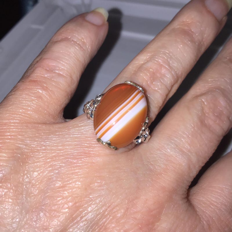 Banded Agate Ring - Etsy