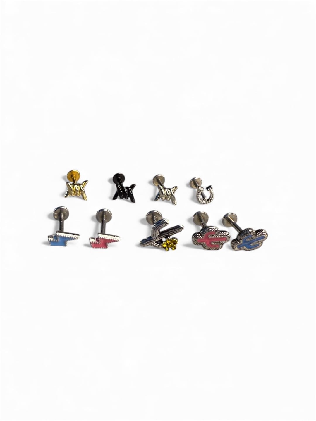 16G Flatback Cartilage Ear Piercings 9 Pack-singles - Etsy