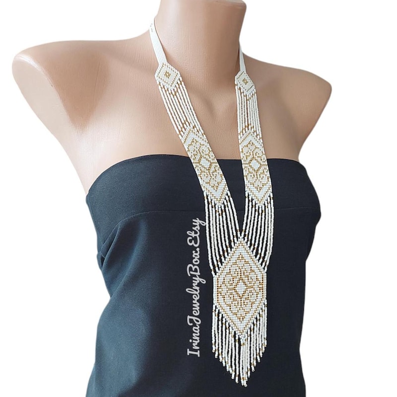 Long Beaded Necklace - Etsy