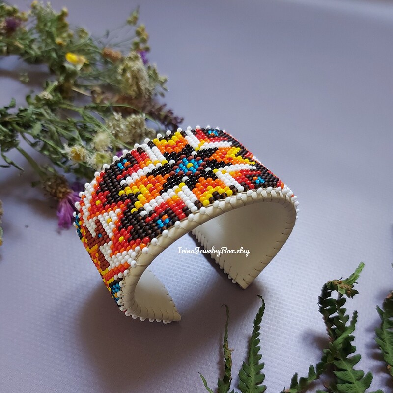 Beaded Cuff Bracelet - Etsy