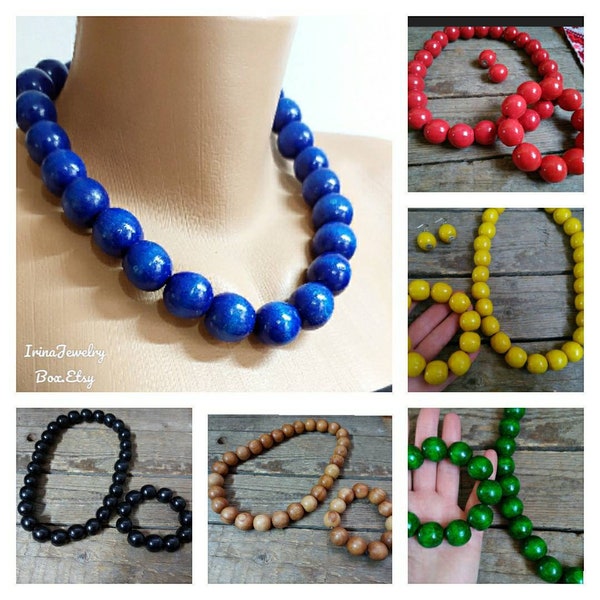 Large Bead Necklace - Etsy
