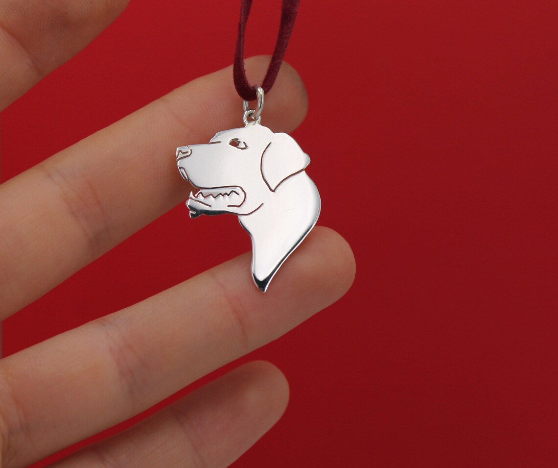 Labrador pendant in sterling silver dog pendant colored | Etsy