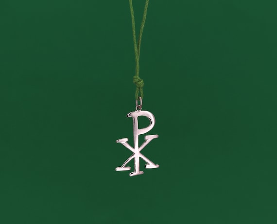 Silver Pendant Christ Monogram Chi Rho Chrismon - Etsy