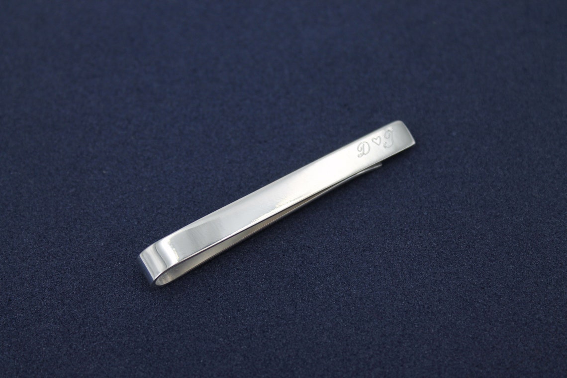 Personalized Sterling Silver Tie-bar With Engraving Wedding - Etsy