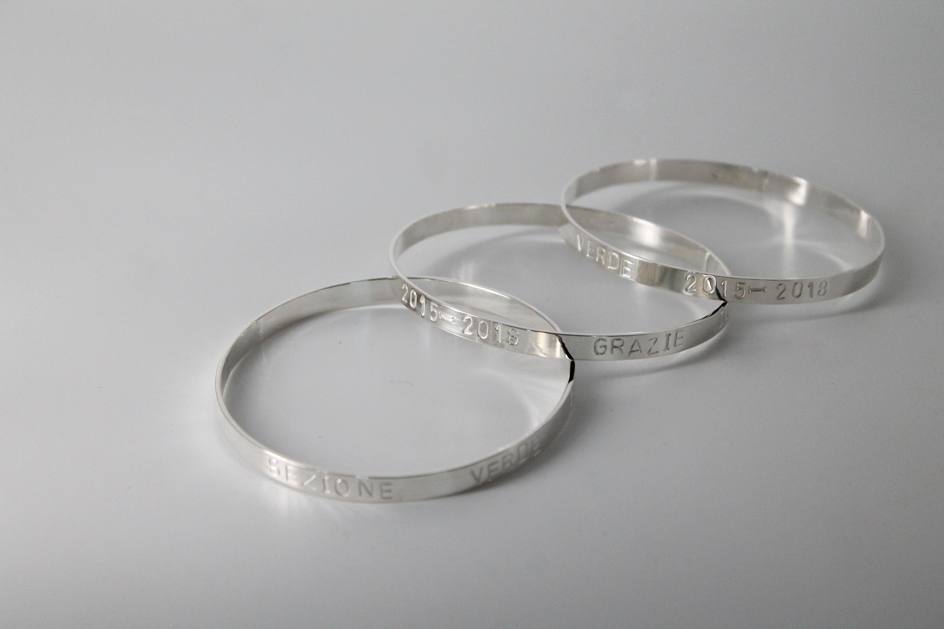 Handmade Sterling Silver Hoop Bracelets With Engraving Gift | Etsy