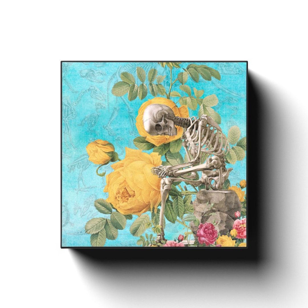 Canvas Wraps pensive to the Bone, Skeleton Art, Collage Art, Gallery ...