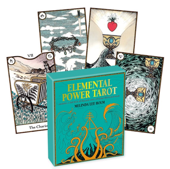 ELEMENTAL POWER TAROT Cards Deck and Illustrated Book Original - Etsy