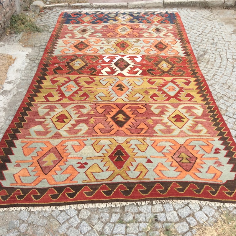 Bohemian Kilim Rug - Etsy
