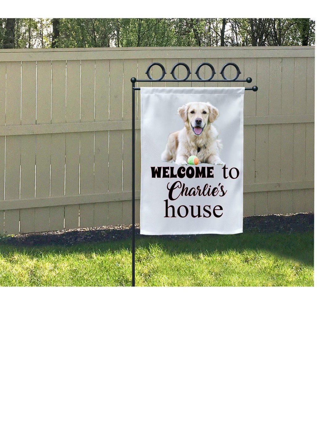 Golden Retriever Welcome Garden Flag, Personalized Welcome Flag, Garden ...