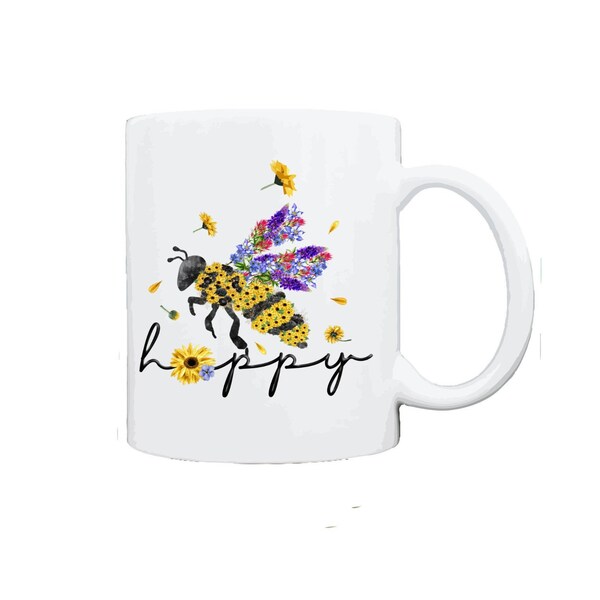 Bee Happy Mug - Etsy