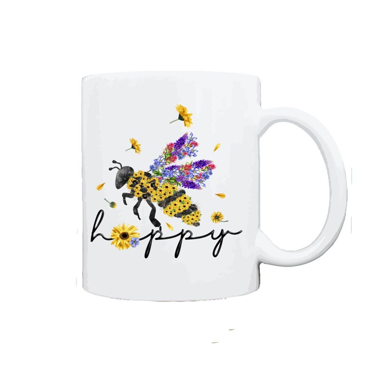 Bee Happy Mug - Etsy