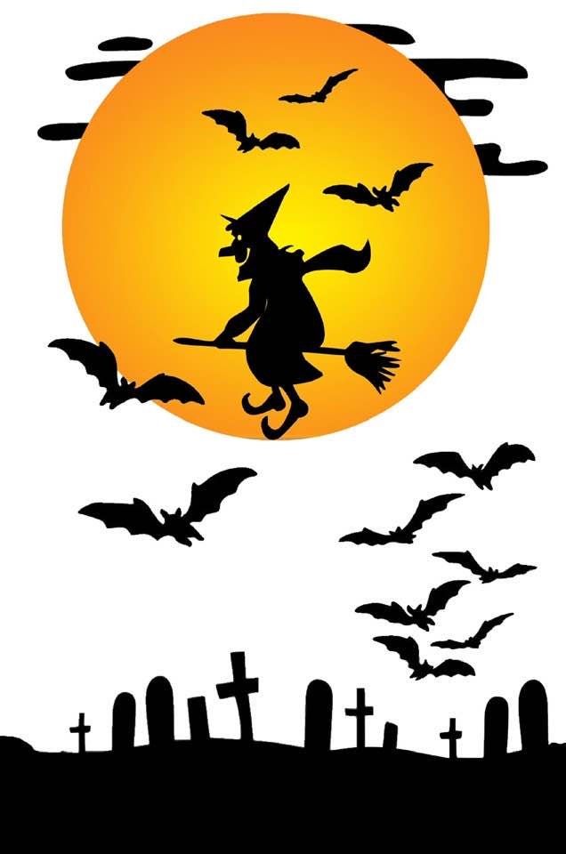 Halloween Moon Witch Download Printable - Etsy