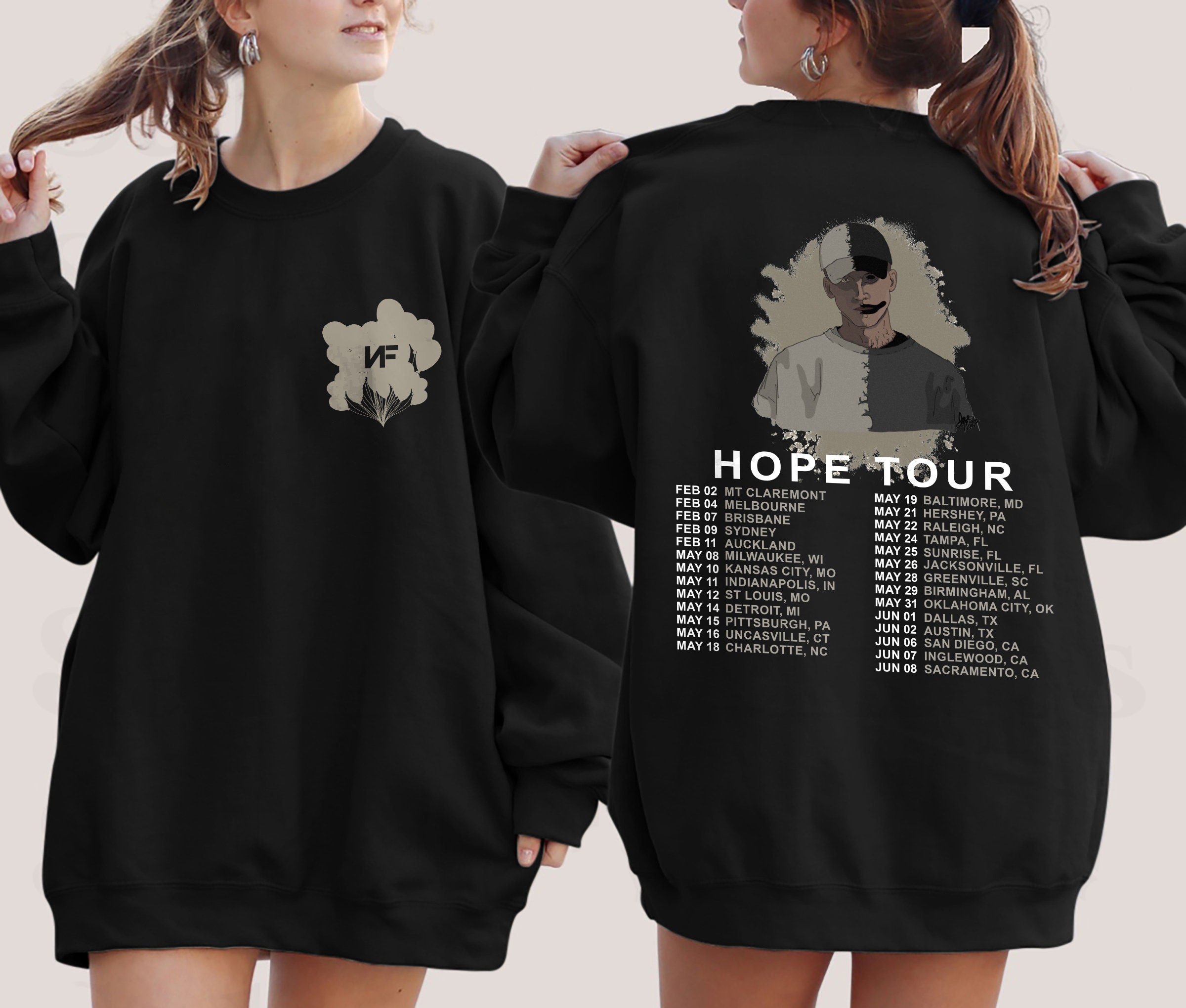 Hope 2024 Merch, NF Hope Tour Shirt, NF Hope Tour 2024 Shirt, Rapper NF ...