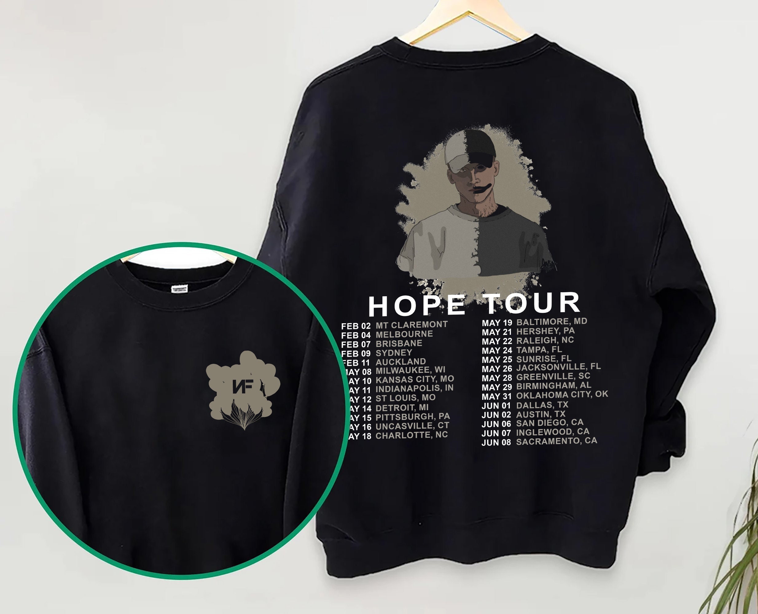 Hope 2024 Merch, NF Hope Tour Shirt, NF Hope Tour 2024 Shirt, Rapper NF ...