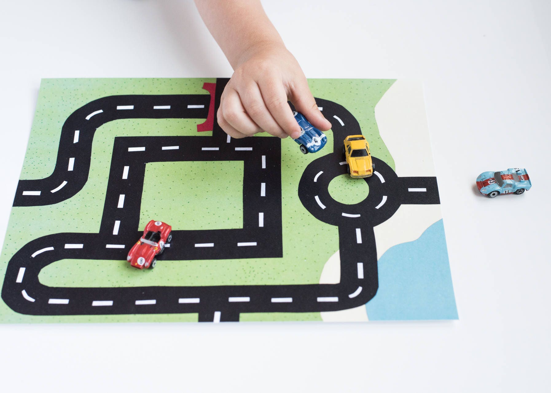 Car Play Mat for Micro Toy Cars. Design 1: Roundabout. - Etsy