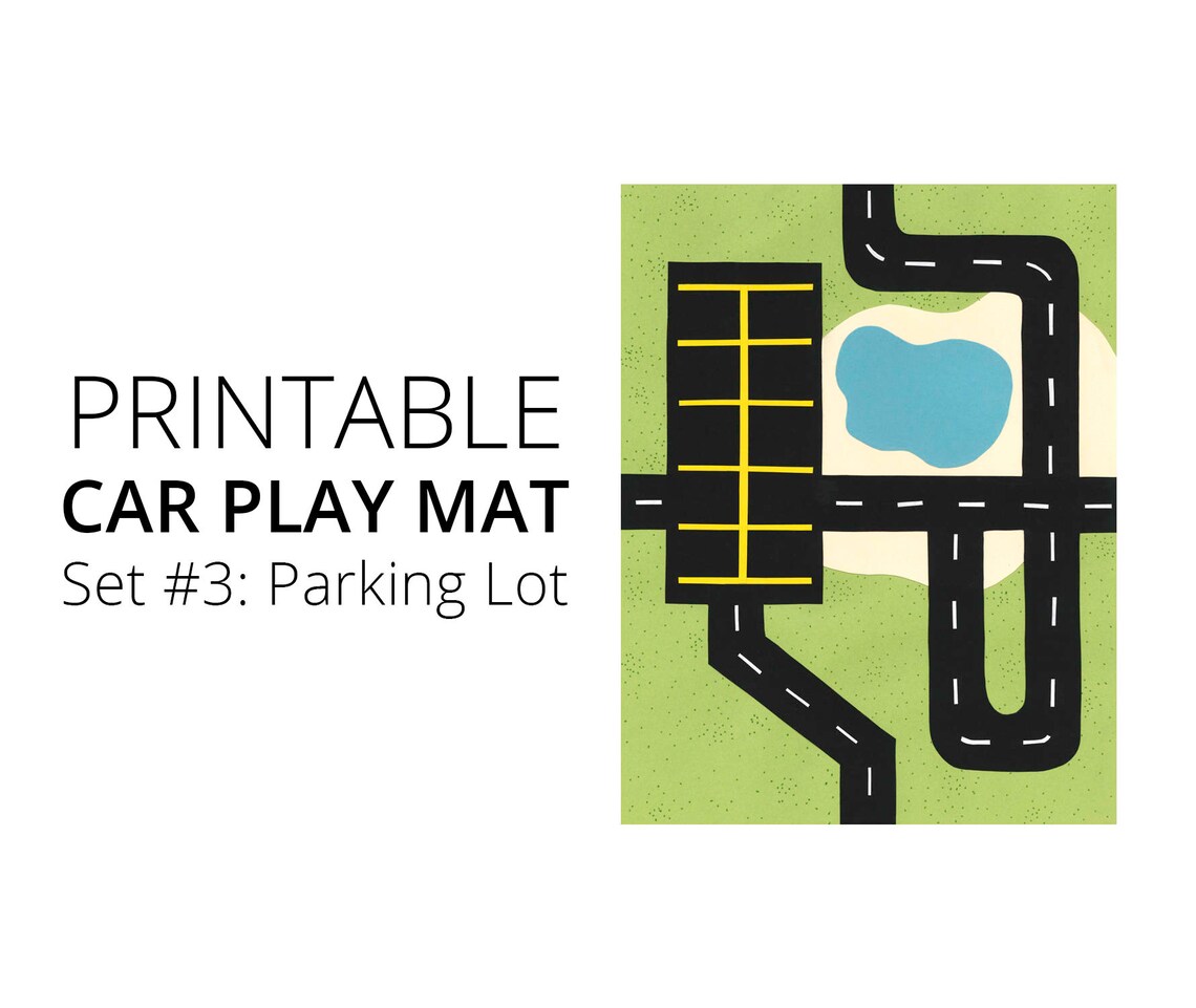 Car Printable Play Mat #3: Parking Lot Mat. for Micro Toy Cars. - Etsy