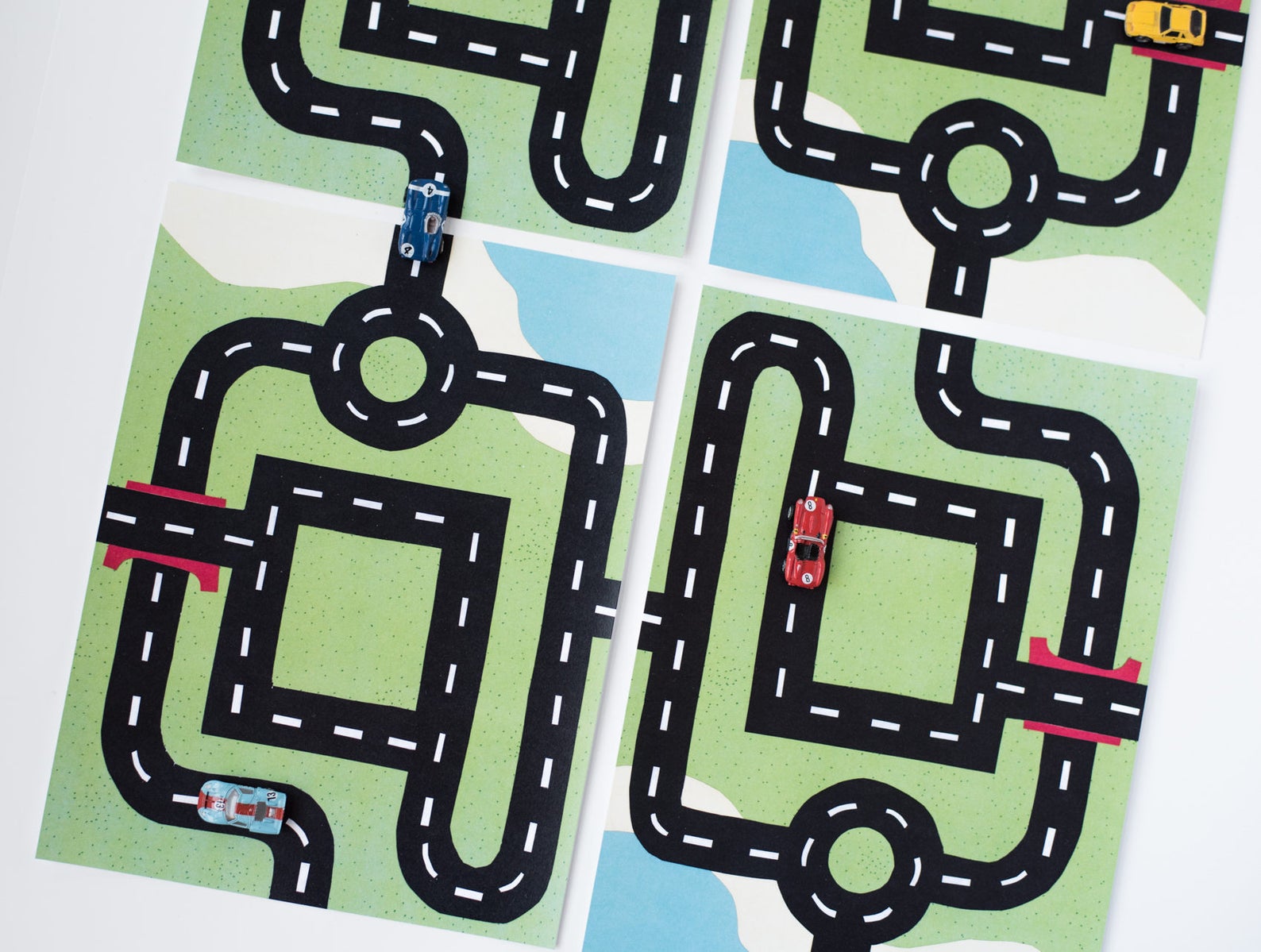 Car Play Mat for Micro Toy Cars. Design 1: Roundabout. - Etsy