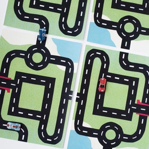 Car Play Mat for Micro Toy Cars. Design #1: Roundabout. - Etsy
