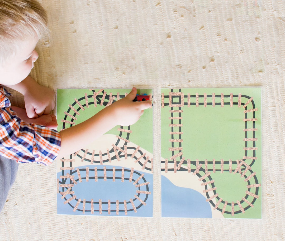Mini Train Printable Play Mat - Set A. Travel Train Toy and Quiet Toy ...