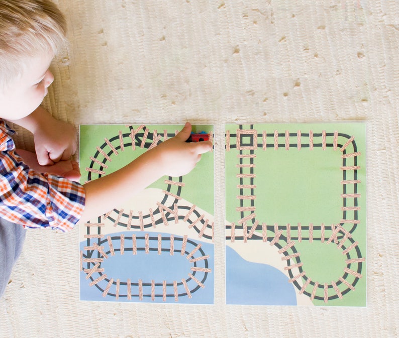 Mini Train Printable Play Mat - Set A. Travel Train Toy and Quiet Toy ...