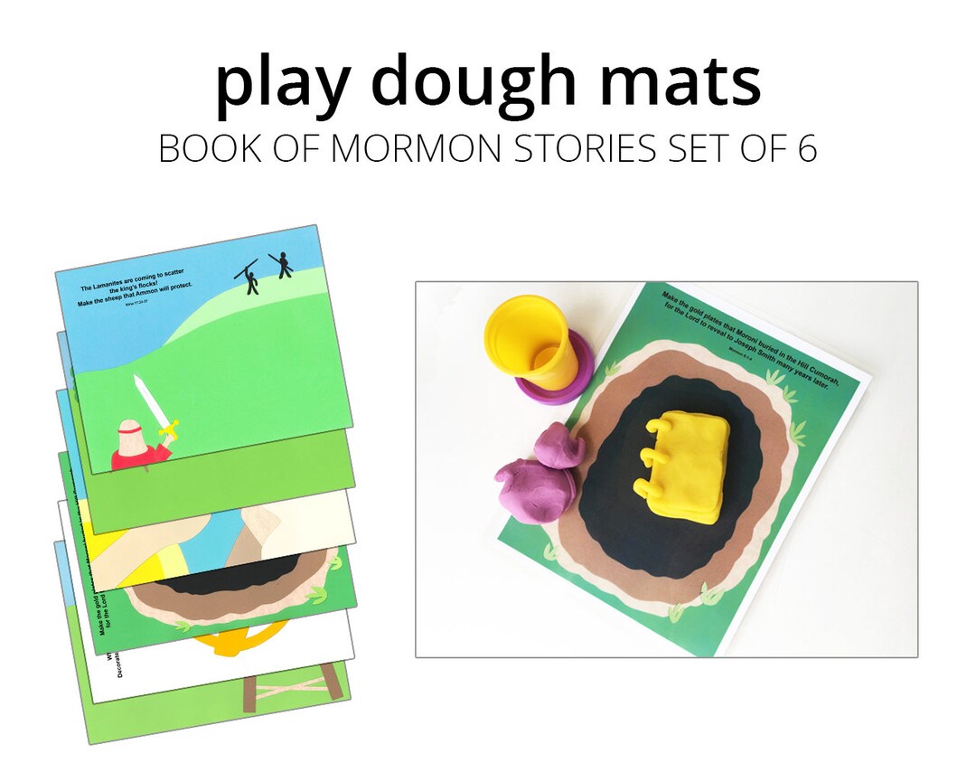 Play Dough Mats, Book of Mormon Stories Set. Printable Play Mat for ...