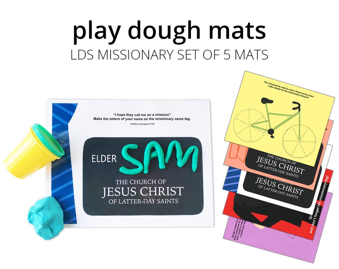 LDS Missionary Play Dough Mats. Printable Play Mats for Modeling Clay ...