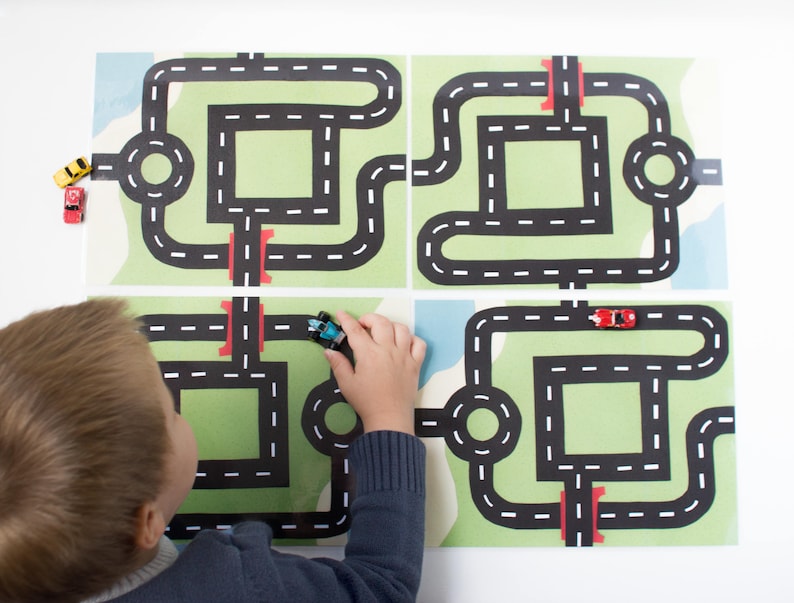Car Play Mat for Micro Toy Cars. Design 1: Roundabout. - Etsy UK