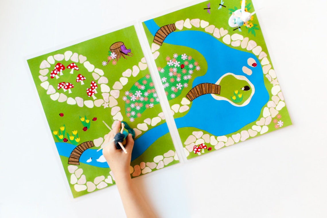 Fairy Garden Printable Play Mat. Pretend Play Quiet Toy for Fairies - Etsy