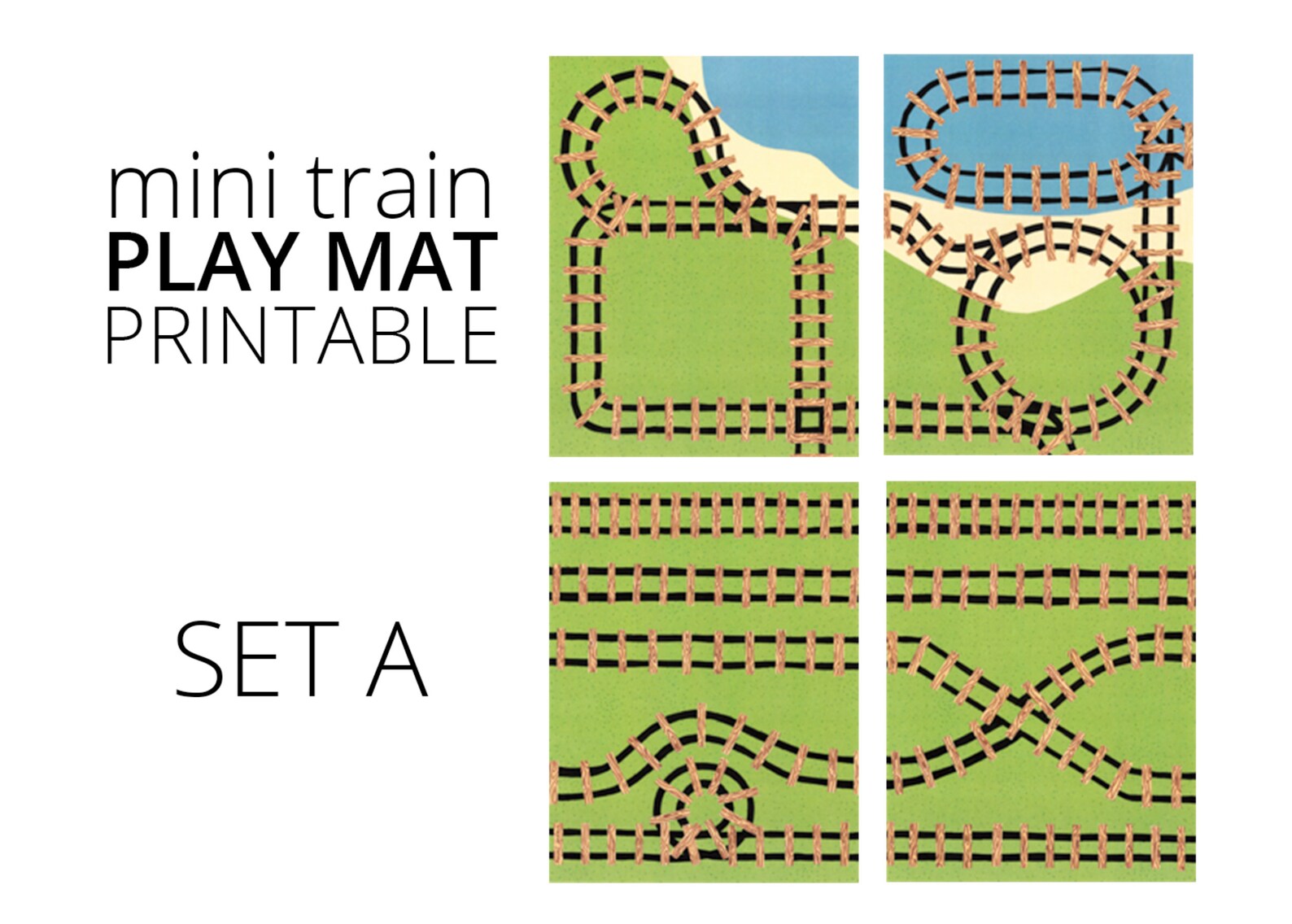 Mini Train Printable Play Mat - Set A. Travel Train Toy and Quiet Toy ...