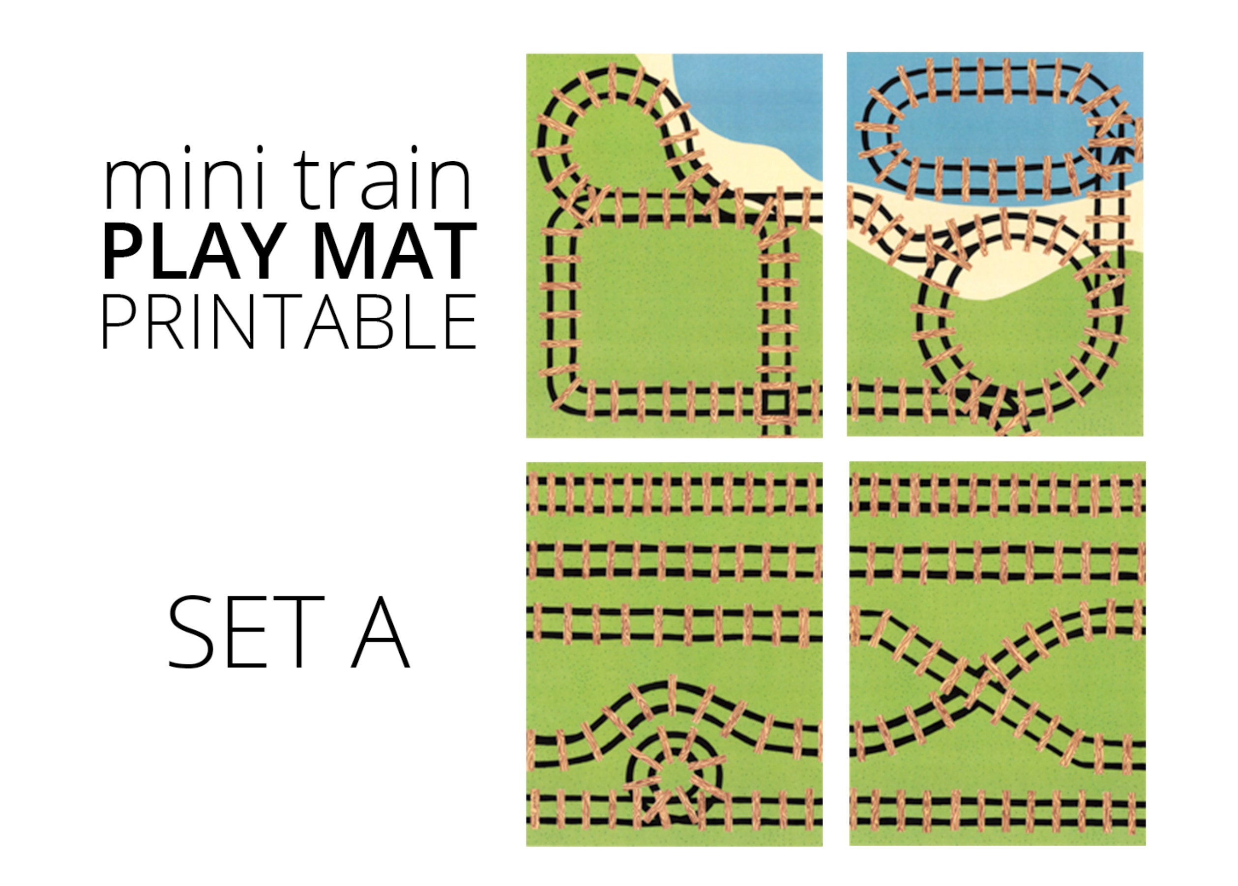 Mini Train Printable Play Mat - Set A. Travel Train Toy and Quiet Toy ...