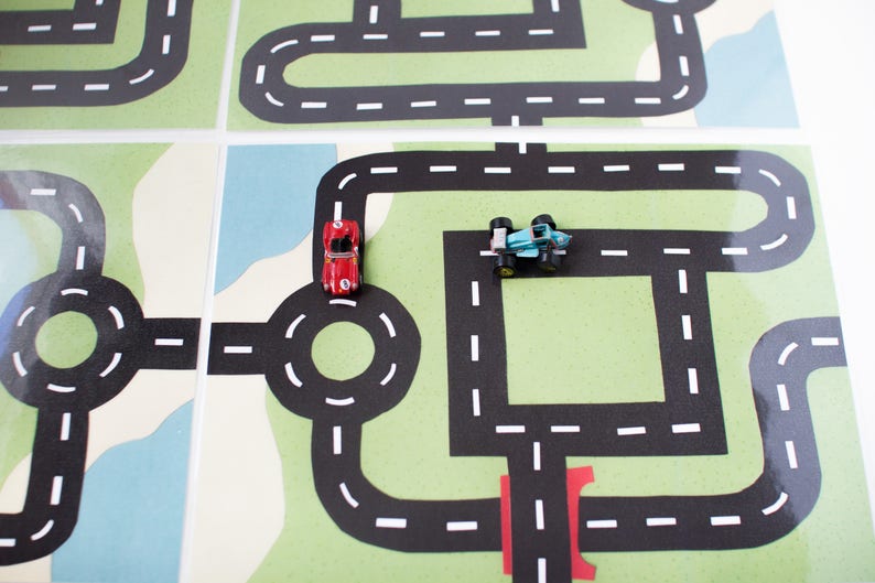 Car Play Mat for Micro Toy Cars. Design #1: Roundabout. - Etsy UK