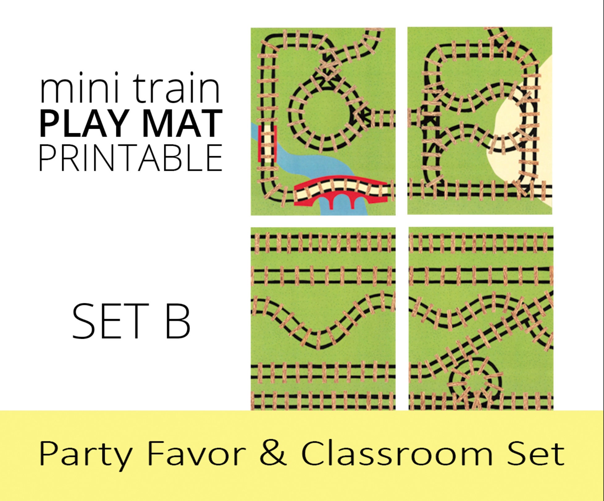 Train Birthday Party Printable Favors. Printable Play Mats for Mini ...