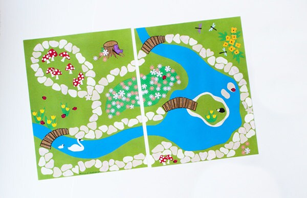 Fairy Garden Printable Play Mat. Pretend Play Quiet Toy for Fairies - Etsy