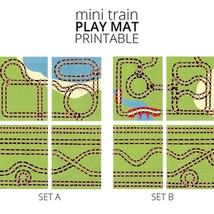 Mini Train Printable Play Mat - BUNDLE of Sets A and B. Quiet Toy and ...