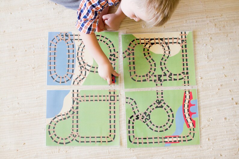 Mini Train Printable Play Mat - BUNDLE of Sets A and B. Quiet Toy and ...