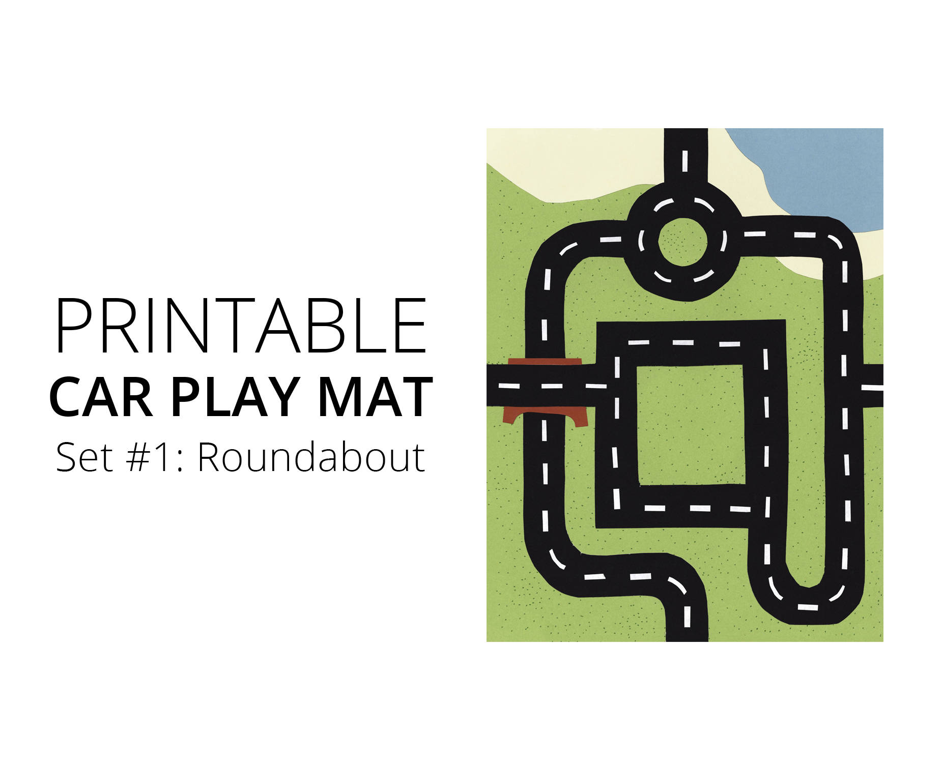Car Play Mat for Micro Toy Cars. Design #1: Roundabout. - Etsy