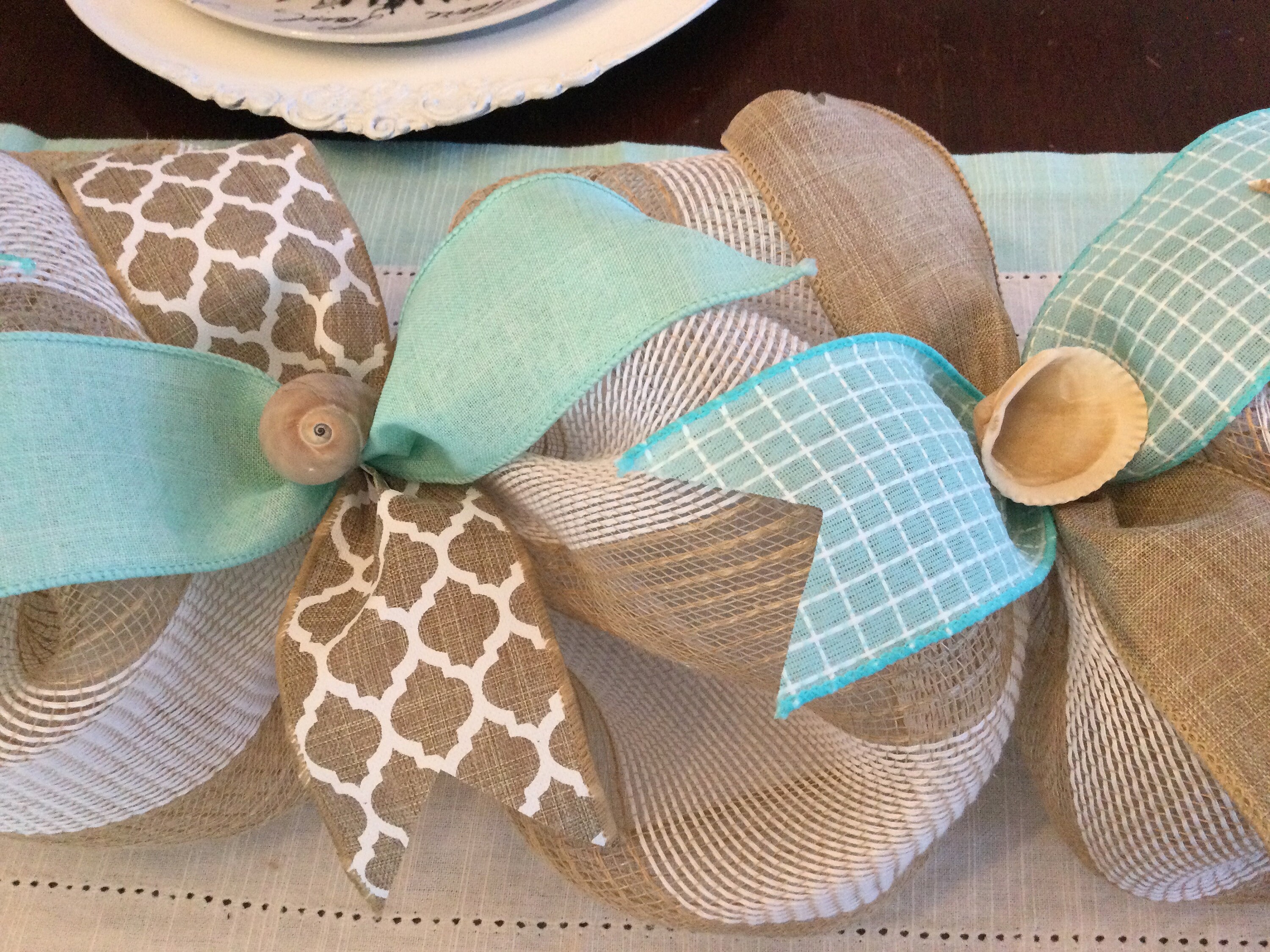 Burlap Garland With Seashells: 6' Rustic Farmhouse Coastal Decor - Etsy