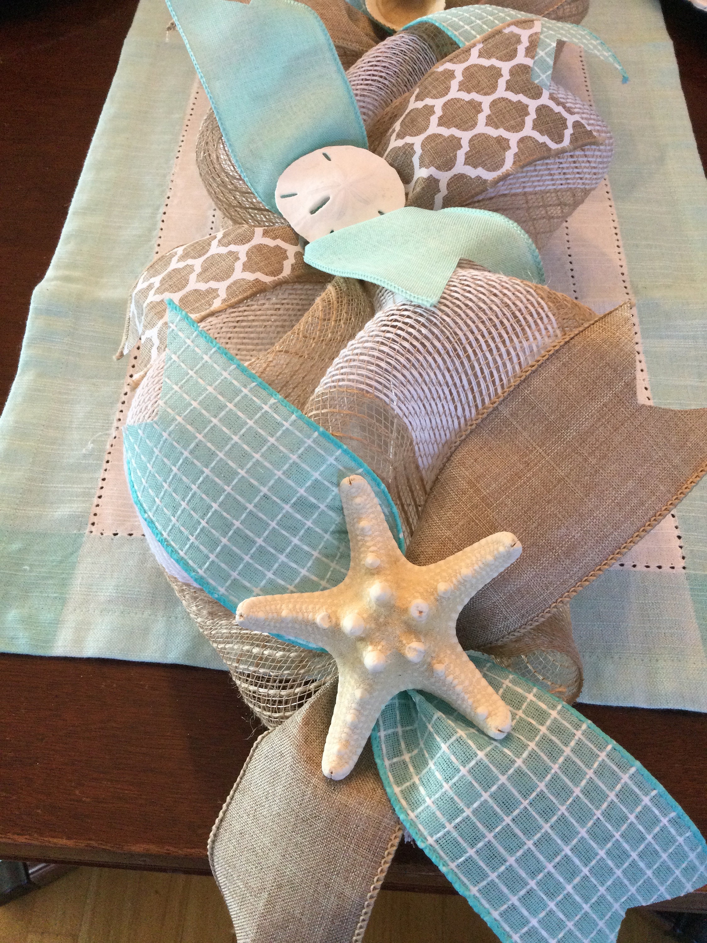 Burlap Garland With Seashells: 6' Rustic Farmhouse Coastal Decor - Etsy