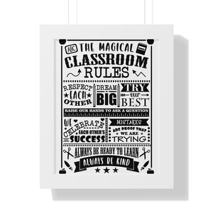 Classroom Rules Poster - Perfect Teacher Gift - Framed Teacher's Room ...