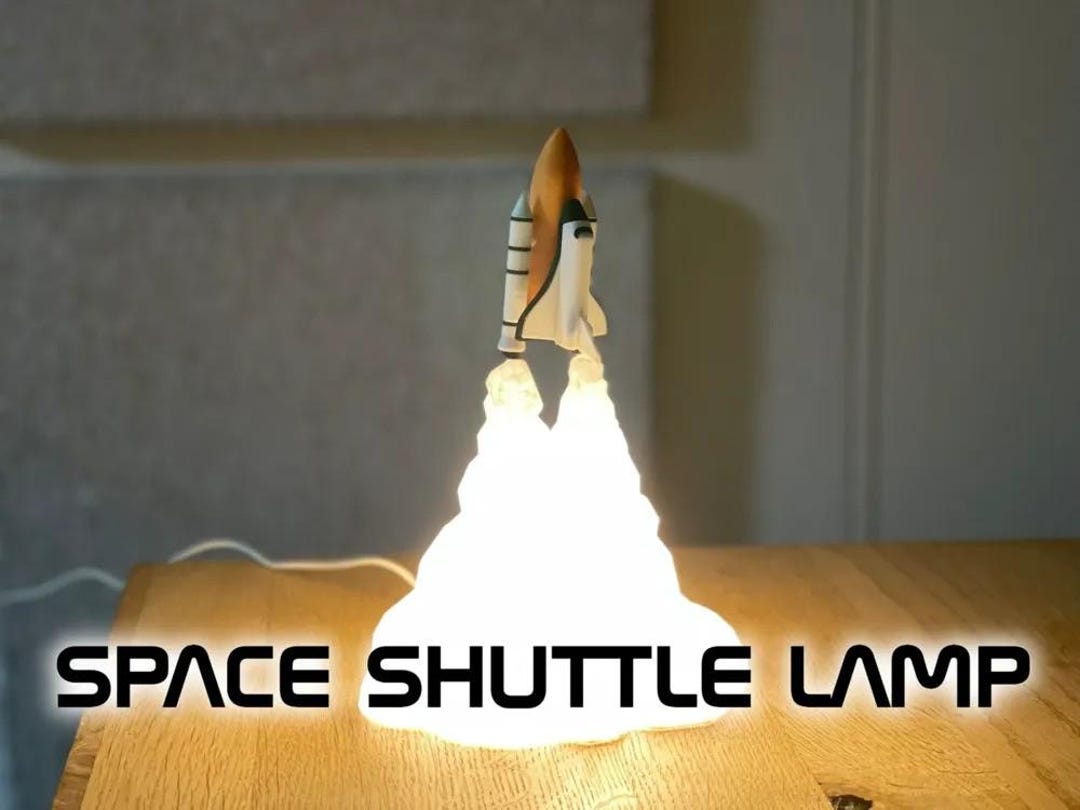 3d Printed Lamp - Rocket Lamp for Desk - Space Shuttle Night Light ...