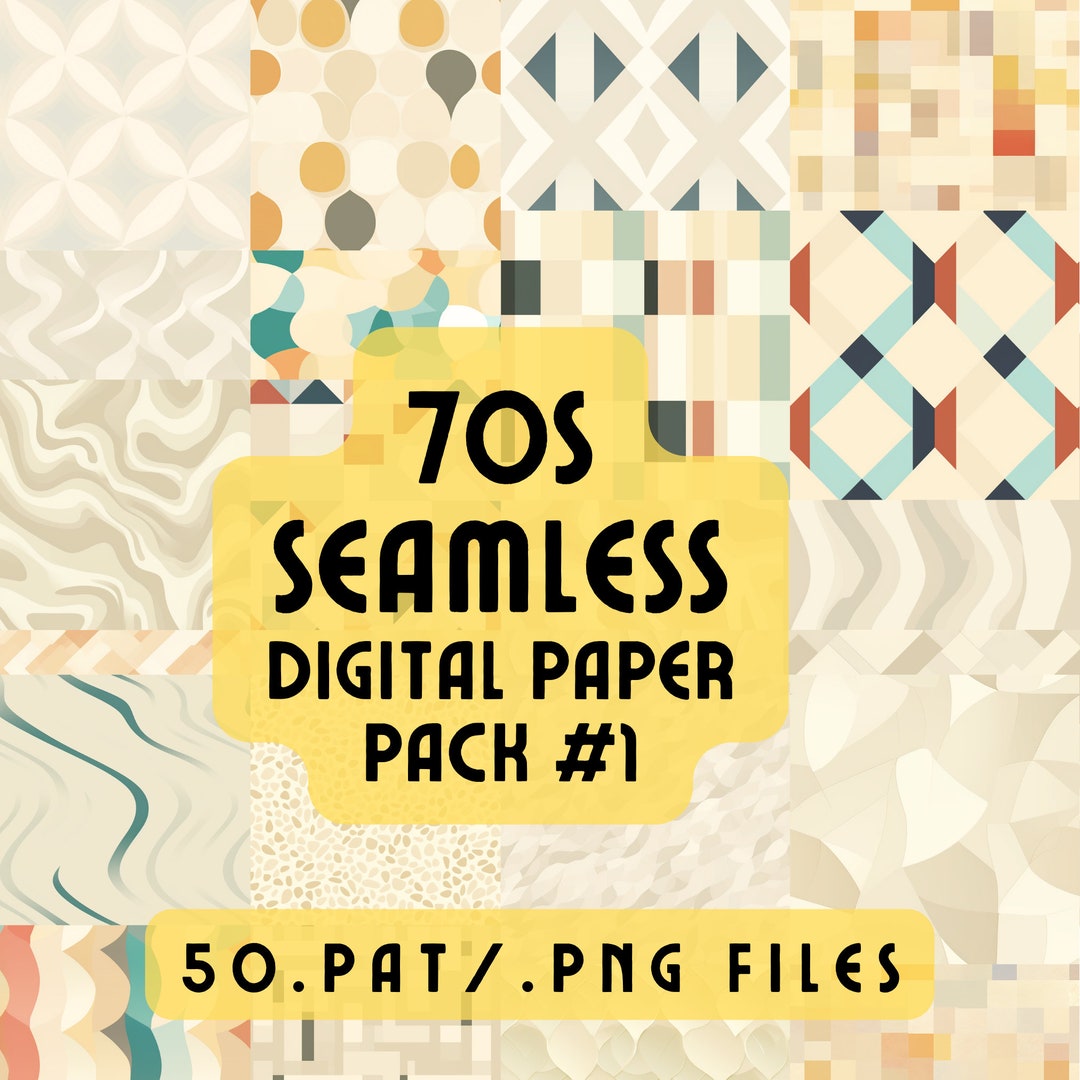 70s Paper Tiles Pack 1 - Scrapbook Paper, Seamless Pattern PNG, Junk ...