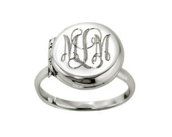 925 Sterling Silver Monogram Flip Ring Two Sided Ring Double | Etsy