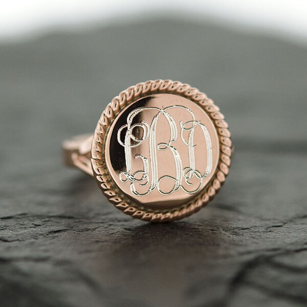Monogram Ring - Etsy