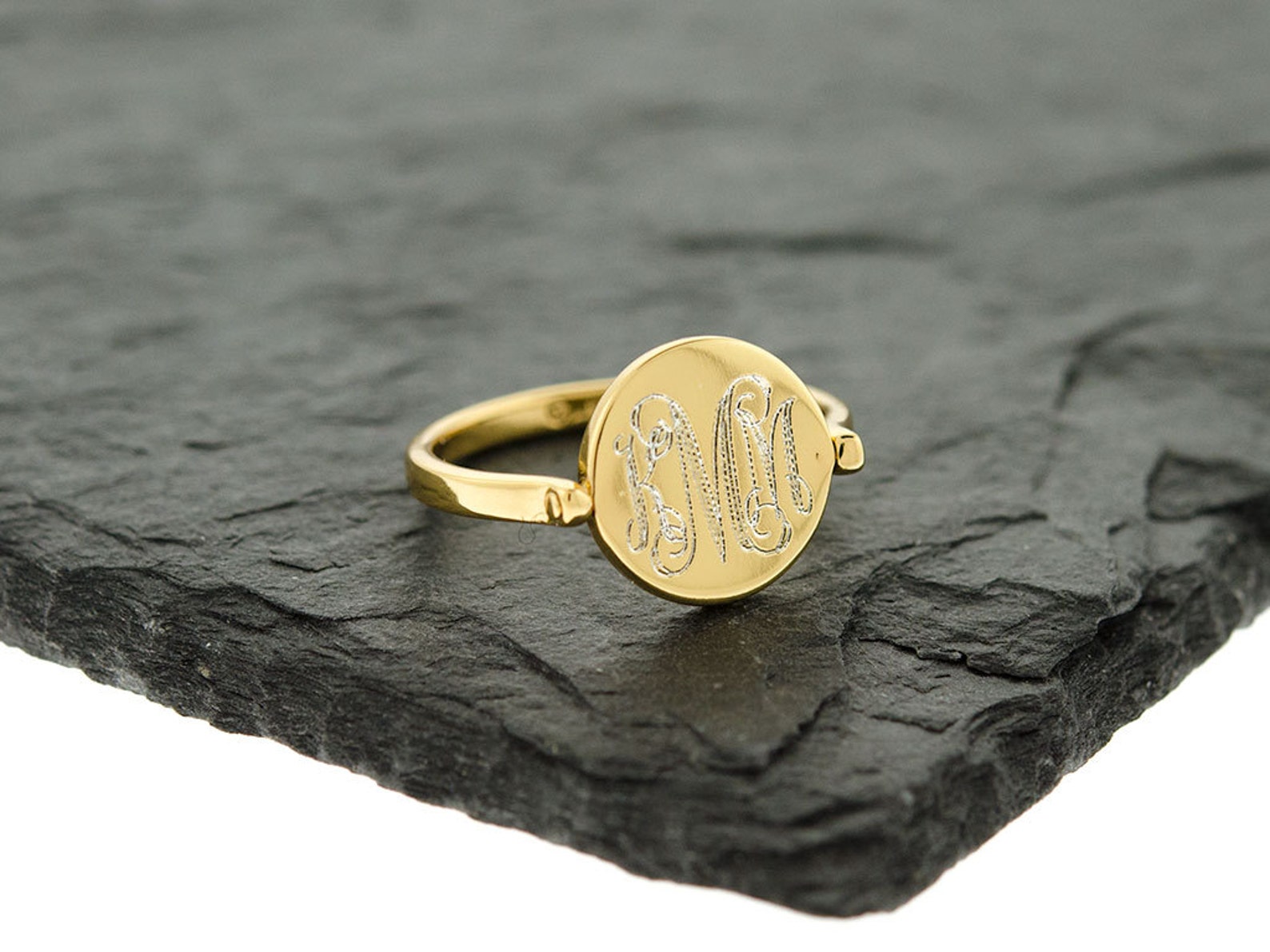 925 Sterling Silver Monogram Flip Ring, Two Sided Ring, Double Side ...